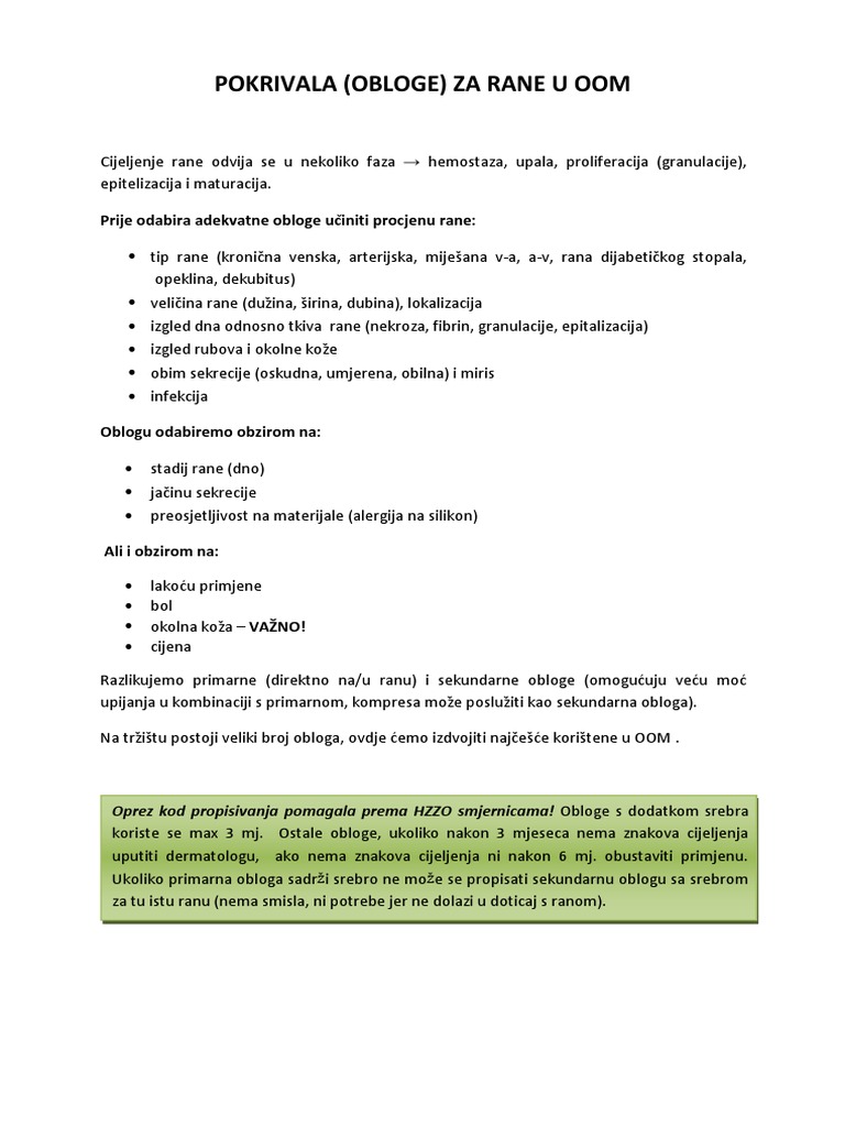 Obloge Za Rane | PDF