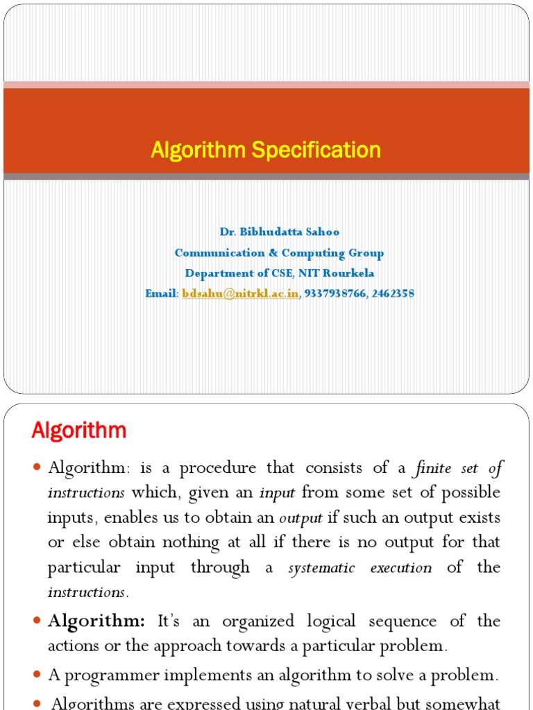 102 Algorithm Specification | PDF | Algorithms | Computer Programming