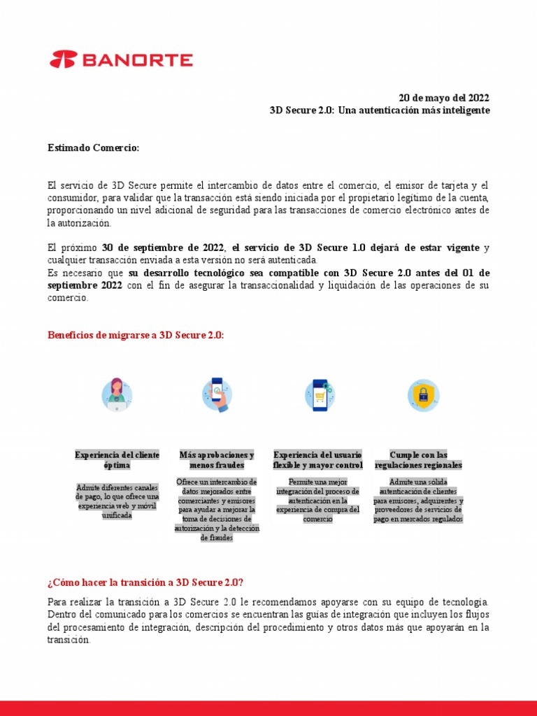 Migración a 3D Secure 2.0: Guía SEO | PDF | Telecomunicaciones | Informática