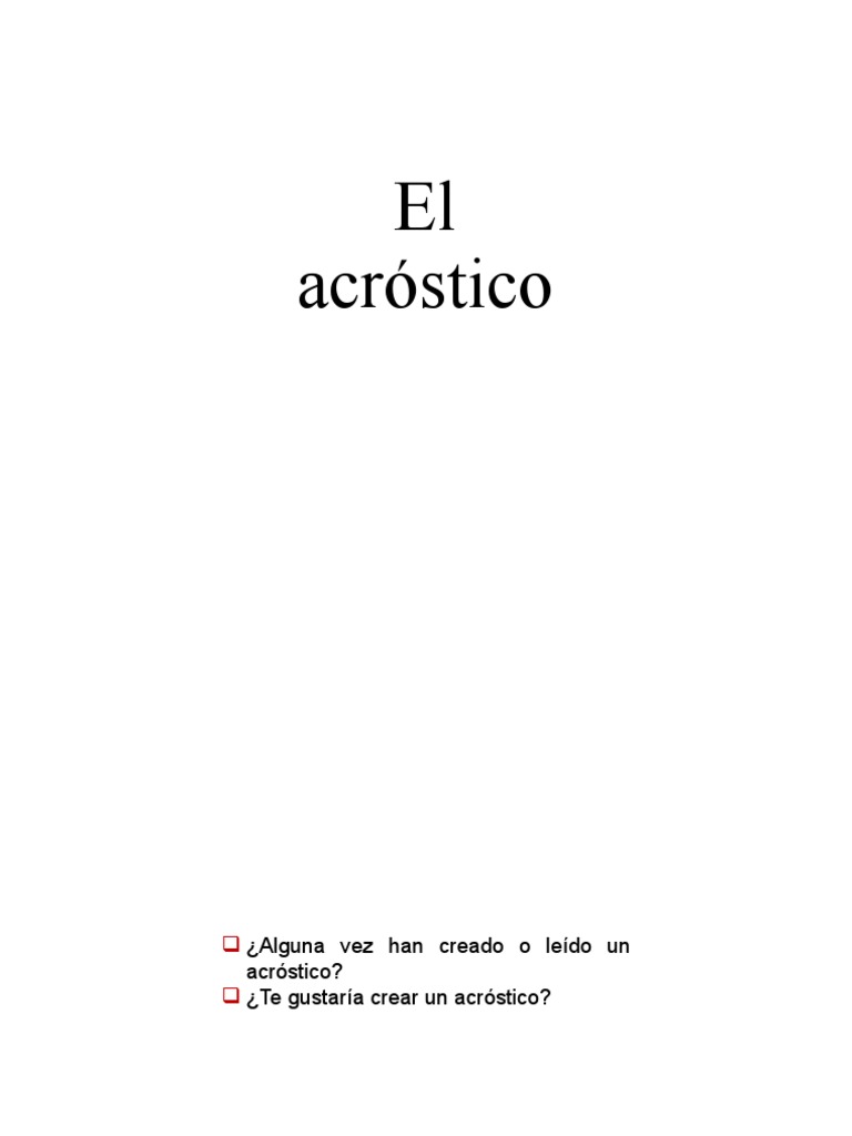 Guía Completa para Crear Acrósticos | PDF | Artes del Lenguaje y ...