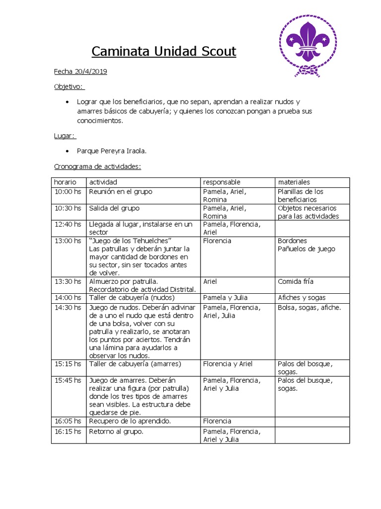 Caminata Unidad Scout | PDF