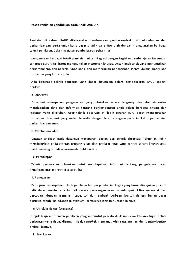 Proses Penilaian PDD | PDF