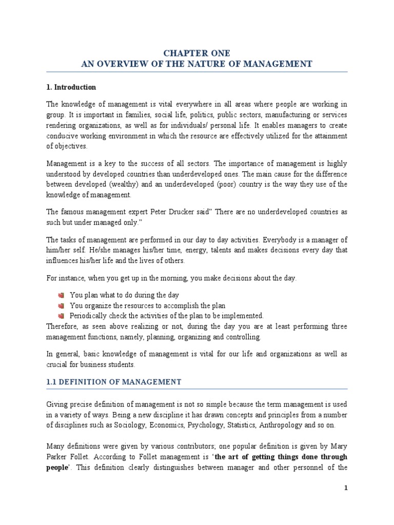 Nature of Management Overview | PDF | Science | Knowledge