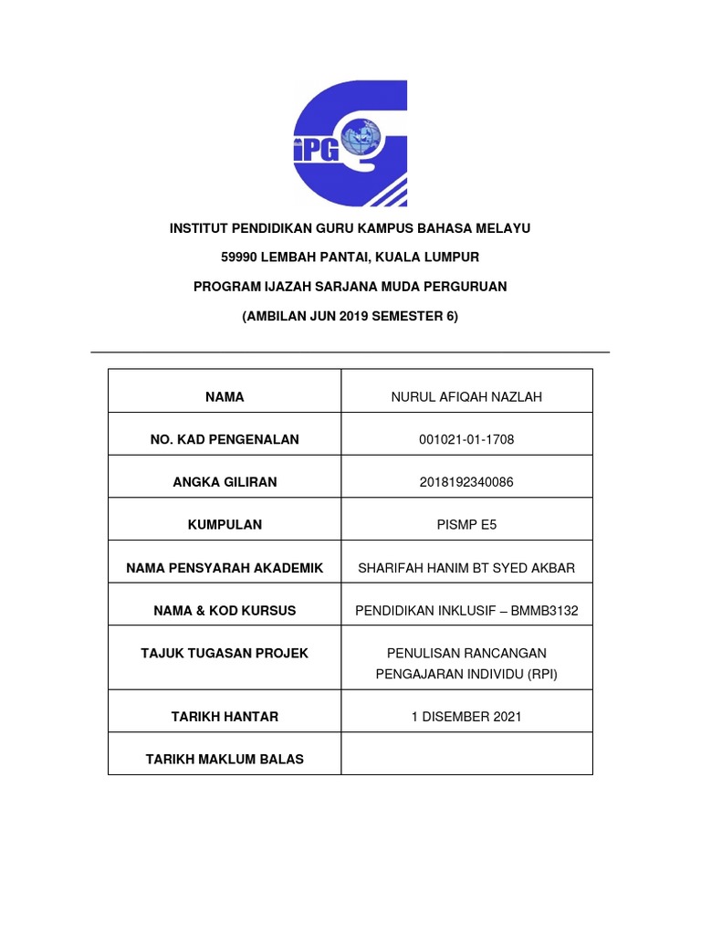 Tugasan - Penulisan Rpi | PDF