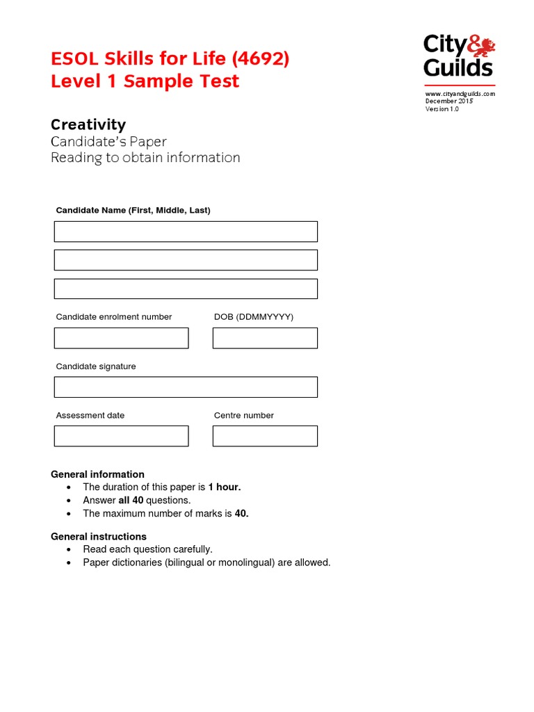 Creativity - l1 - Reading - CP - Sample - v1.0 Reading Level 1 | PDF ... Creativity - l1 - Reading - CP - Sample - v1.0 Reading Level 1 | PDF ...