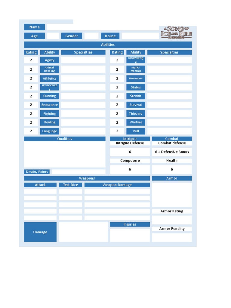 SIFRP Character Sheet 1.0.Xlsx - Ark1 | PDF | Gaming