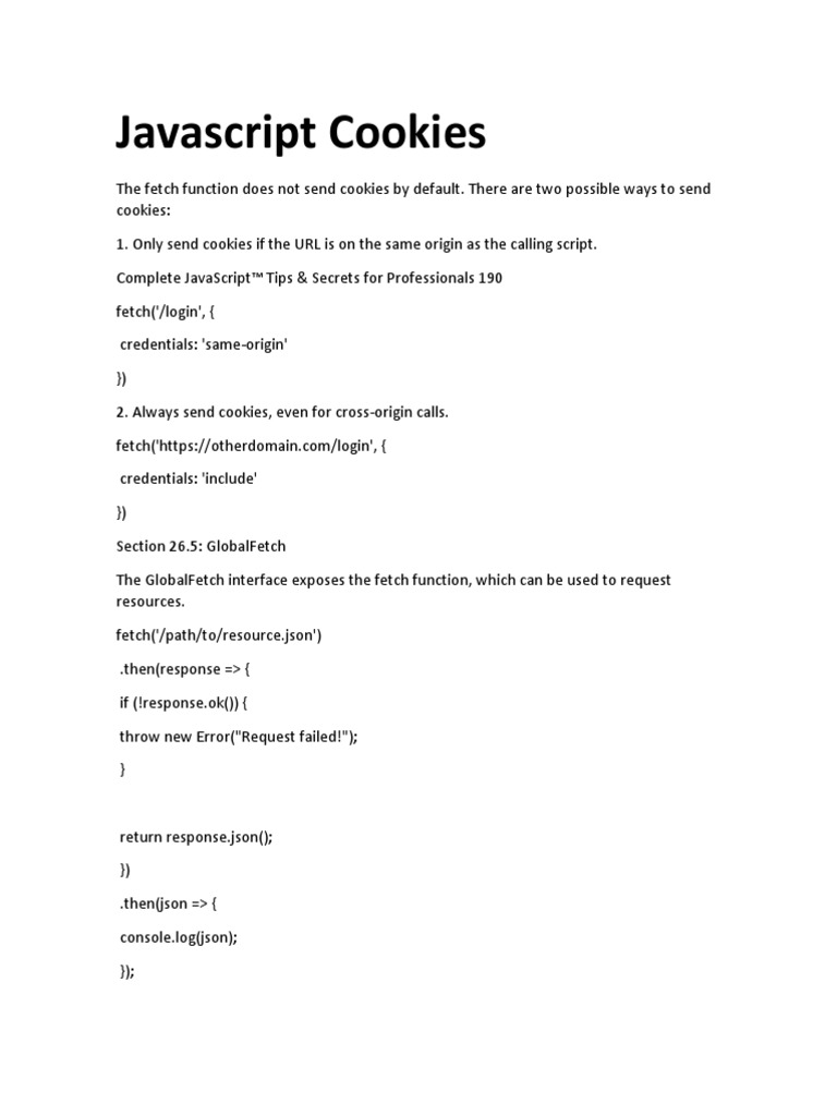 Javascript Cookies | PDF | Scope (Computer Science) | Java Script Javascript Cookies | PDF | Scope (Computer Science) | Java Script