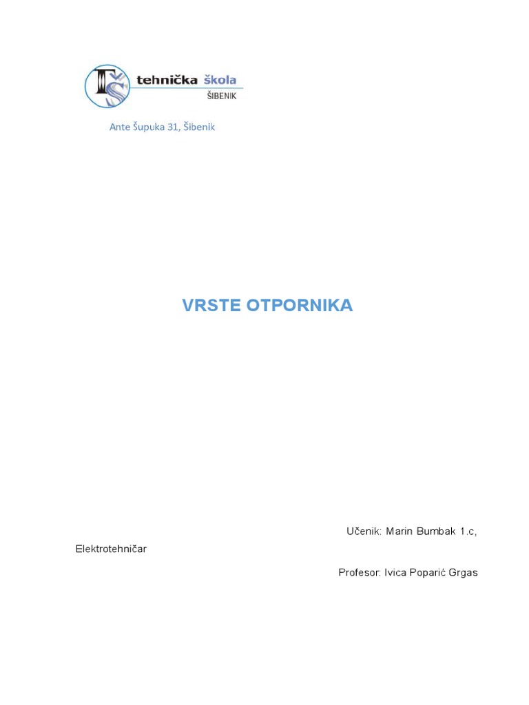 Vrste Otpornika | PDF
