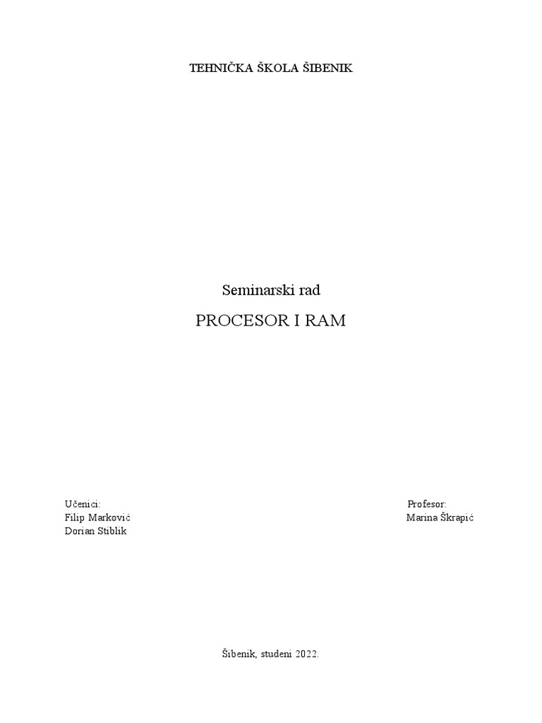 Procesor I RAM | PDF