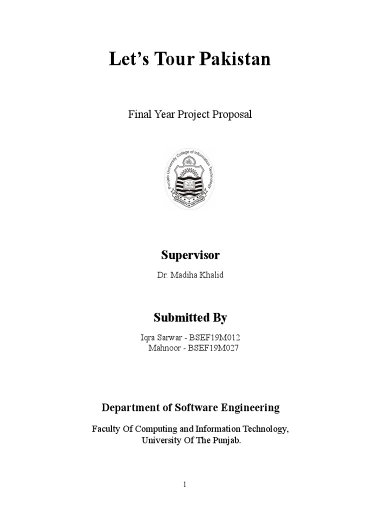 Tourpk - Project Proposal | PDF | Software Engineering | Computing
