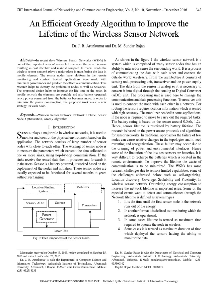 Greedy Algorithm Pdf Computer Network Wireless Sensor Network