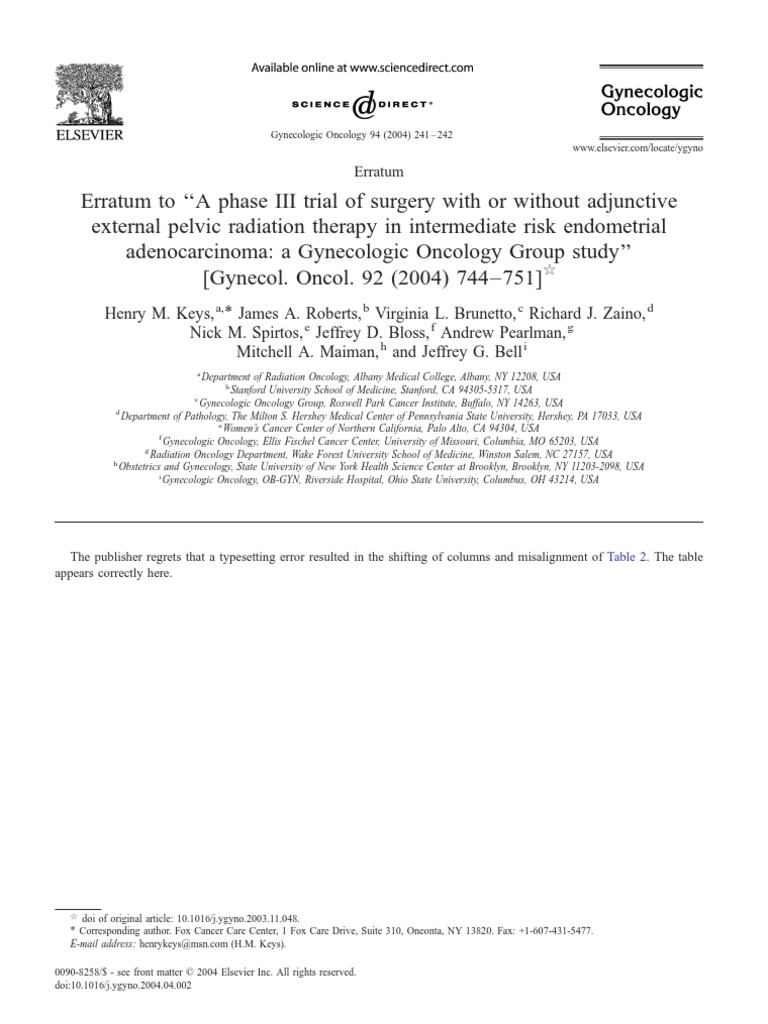 2004 - Keys Et Al. - A Phase III Trial of Surgery With or Without ...