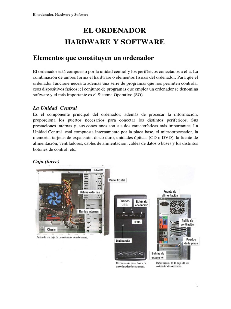 Unidad 2 Hardware y Software | PDF | Hardware de la computadora ...