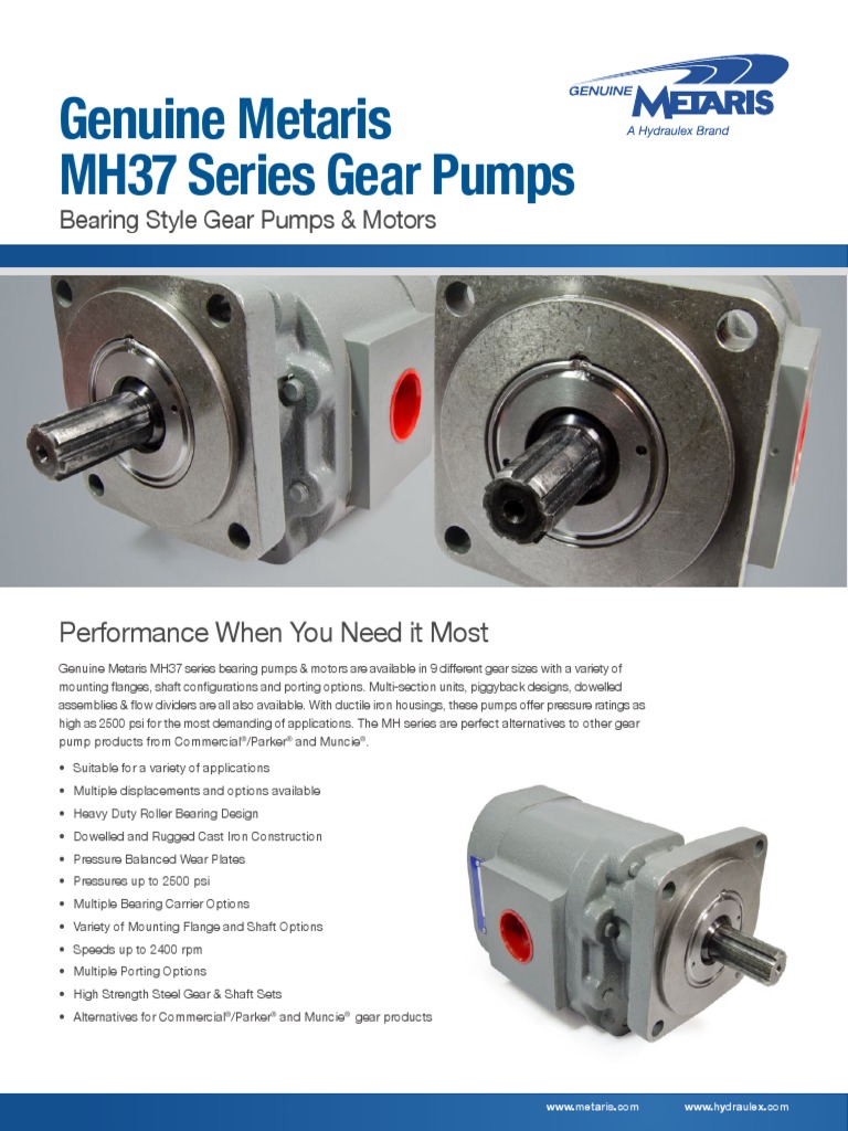 HG Metaris MH37 Bearing Pumps Cut-Sheet Web | PDF | Pump | Bearing ...