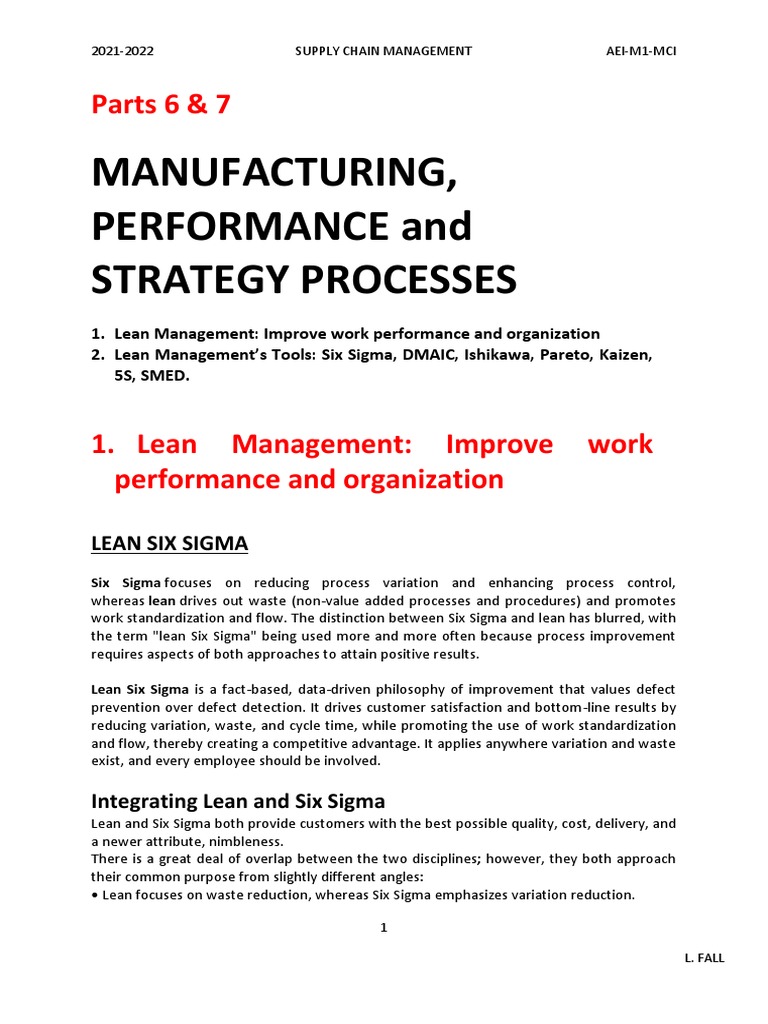 Lean Six Sigma in Supply Chain Management | PDF | Six Sigma | Lean ...