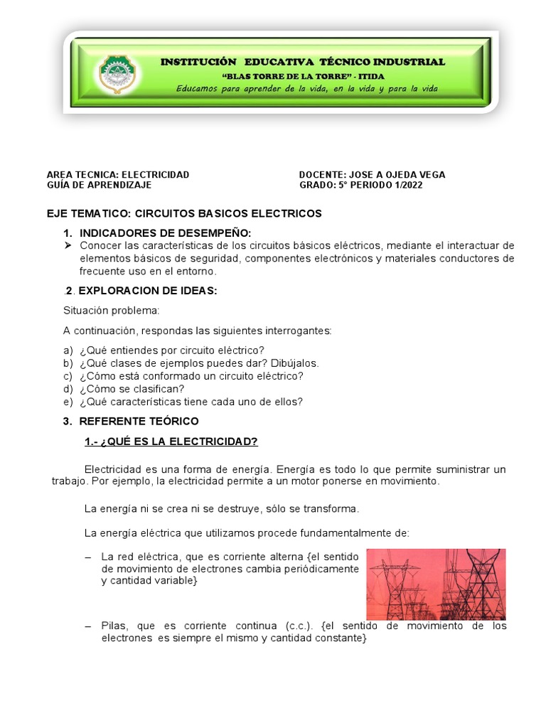 Guia Tercera Circuitos Basicos | PDF | Corriente eléctrica | Ingenieria Eléctrica