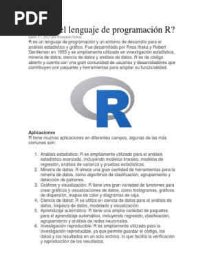 Lenguaje De Programación R
