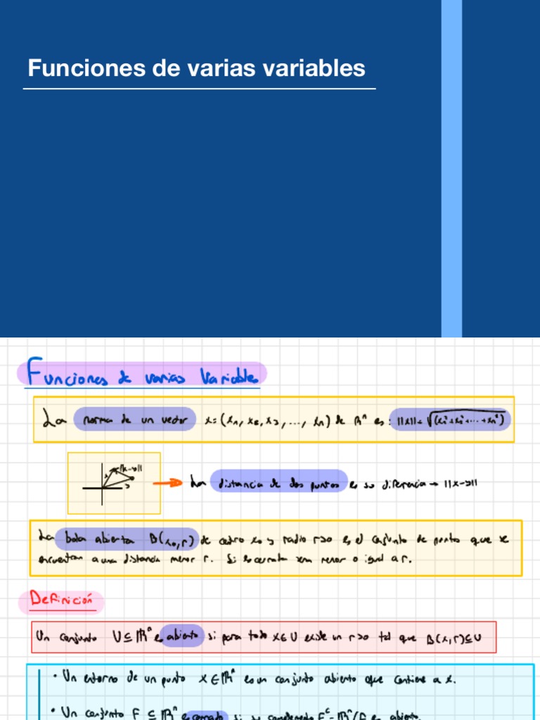 Funciones de Varias Variables | PDF | Conceptos matemáticos | Análisis matemático