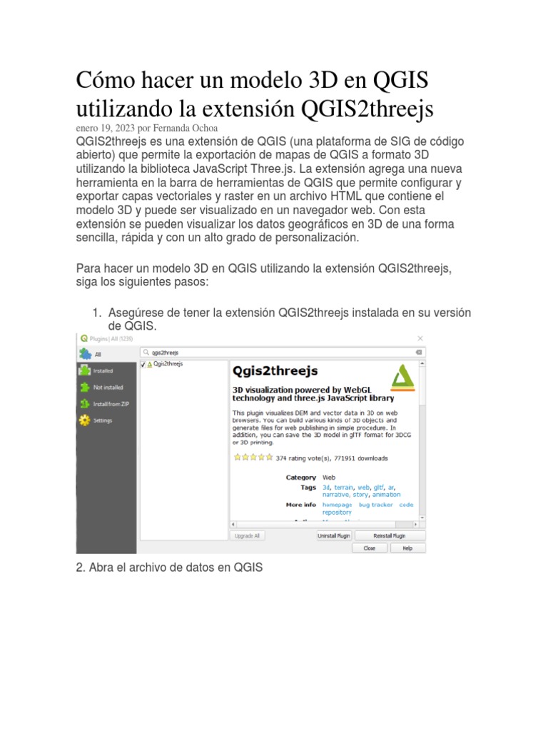 06 Cómo Hacer Un Modelo 3D en QGIS Utilizando La Extensión QGIS2threejs ...