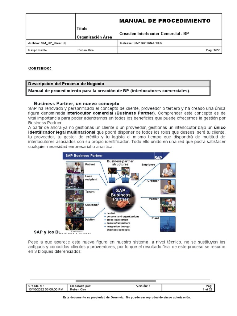 Creando un interlocutor comercial (Business Partner) en SAP | PDF ...
