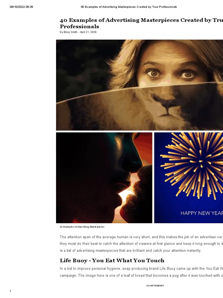40 Examples of Advertising Masterpieces Created by True Professionals | PDF