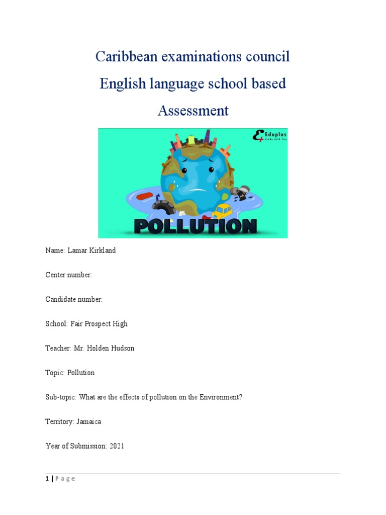 Pollution Sba | Download Free PDF | Public Speaking | Flood