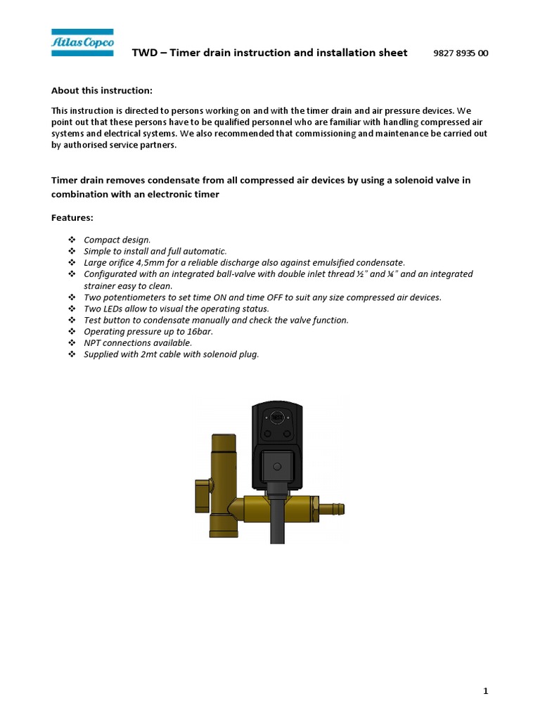 TWD Installation Instruction | PDF | Electrical Connector | Valve