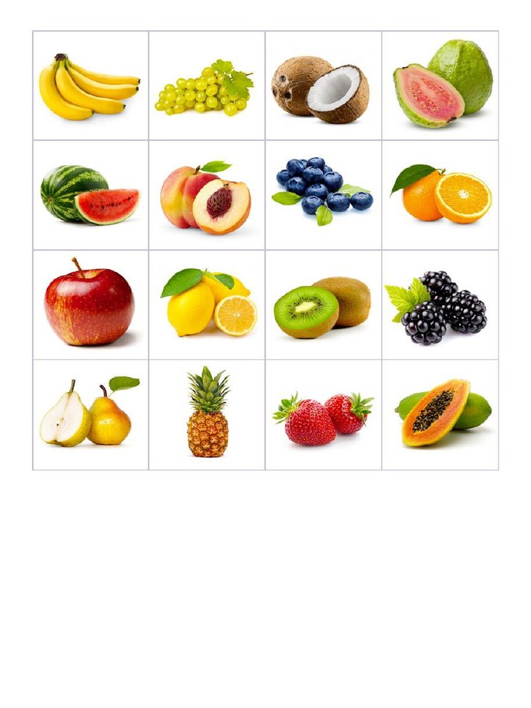 Frutas y Verduras para Recortar | PDF