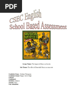 Jaden's English Sba | PDF | Caribbean Music | English Language Music