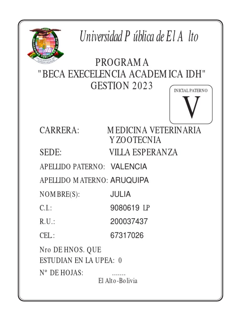 Beca Comedor Caratula | PDF