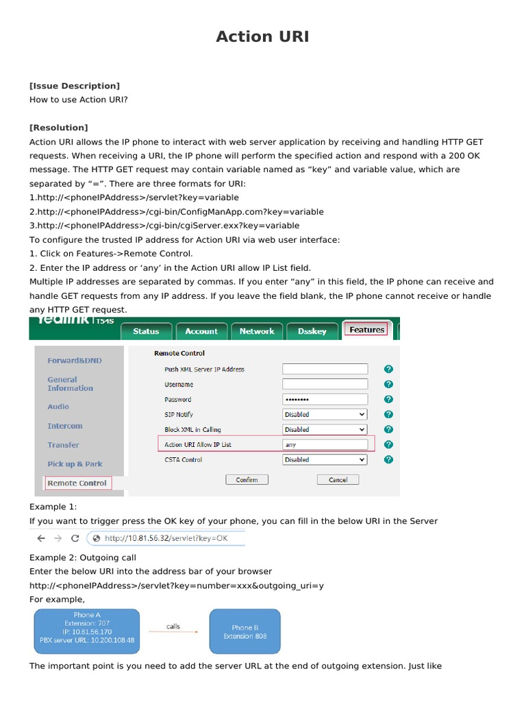Yealink Action URI | PDF | Hypertext Transfer Protocol | Uniform ...