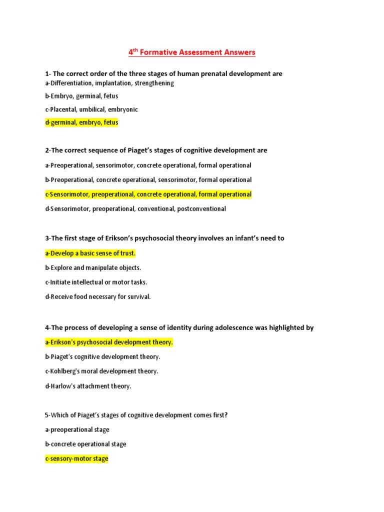 4th Format Assessment Answers | PDF