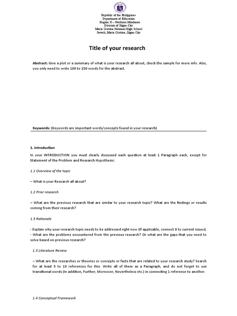 IMRD Sample For SHS Students | PDF | Cognitive Science | Scientific Method