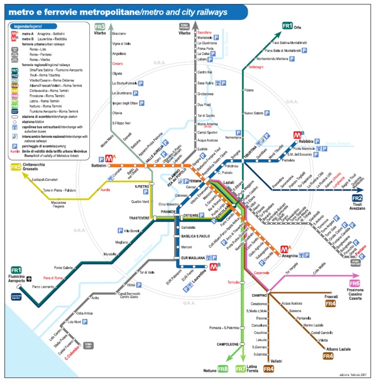 Metro e Ferrovie Roma - Cartina | PDF
