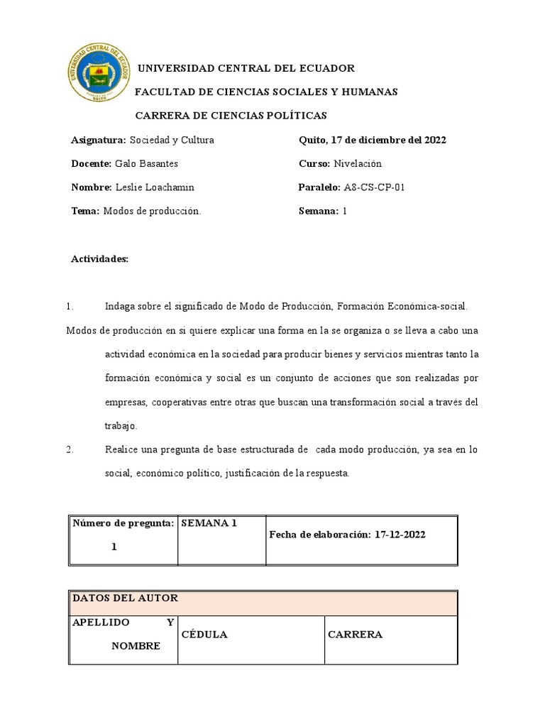 Formato Verdadero UCE | PDF | Sociedad | Socialismo