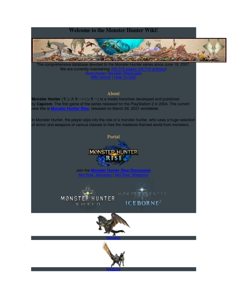 Welcome To The Monster Hunter Wiki | PDF | Young Adult