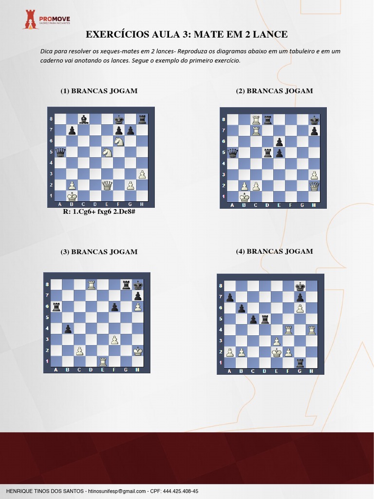 Aula 5 - Mate em 2 | PDF | Xadrez