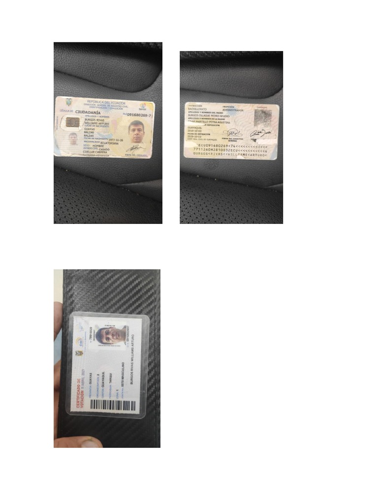 Cedula y Certificado de Votacion Del Cliente William Arturo Burgos Rivas | PDF