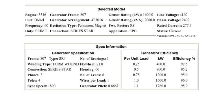 CAT SR4 Spec Sheet | PDF