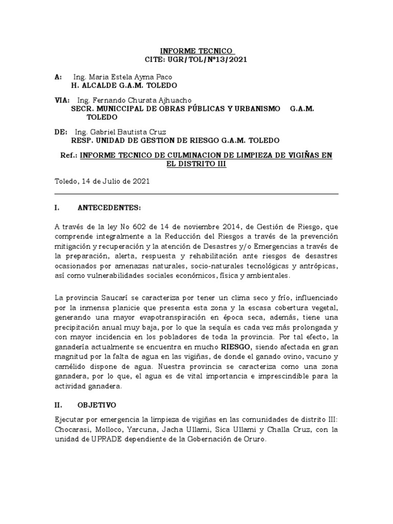 Inf. Tecnico Vigiñas | PDF