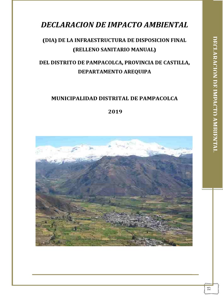 DIA Pampacolca Final | PDF | Vertedero | Residuos