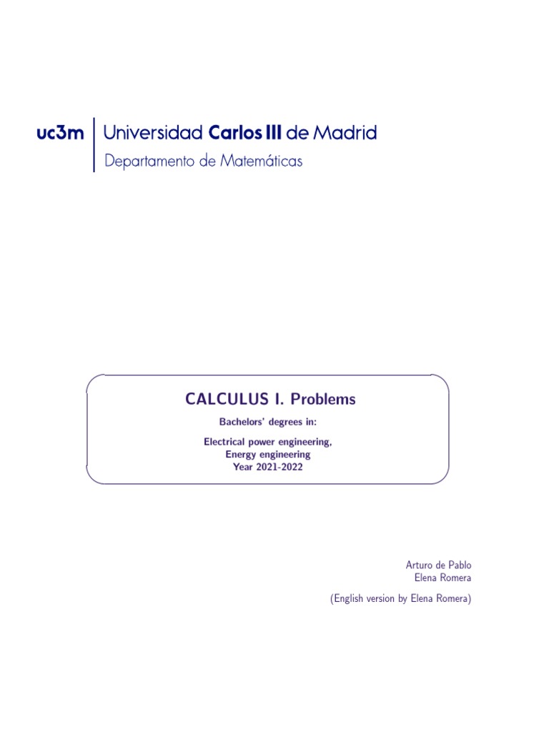 Problems-Chapter3 Calculus I UC3M | Download Free PDF | Limit (Mathematics) | Sequence