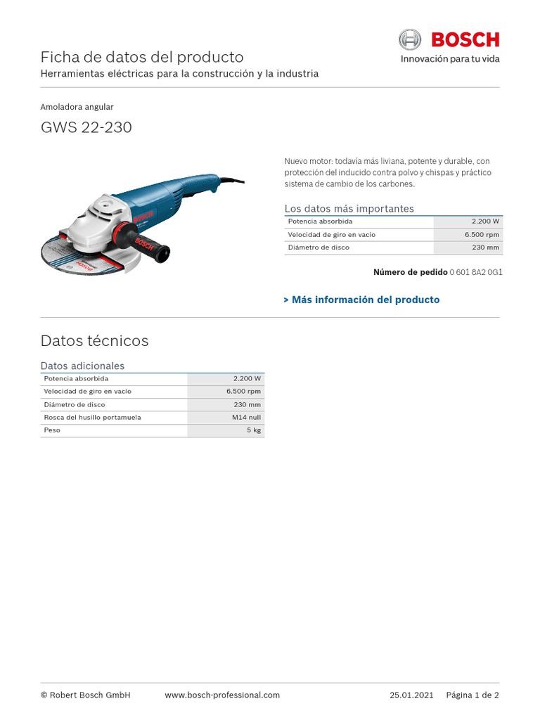 PULIDORA GWS-22-230-sheet | PDF