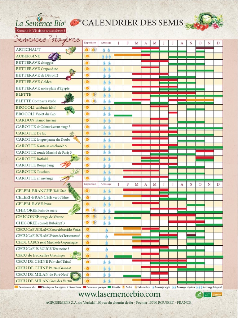 La Semence Bio - Calendrier - Des - Semis - 2022 | PDF | Légumes | Cultures