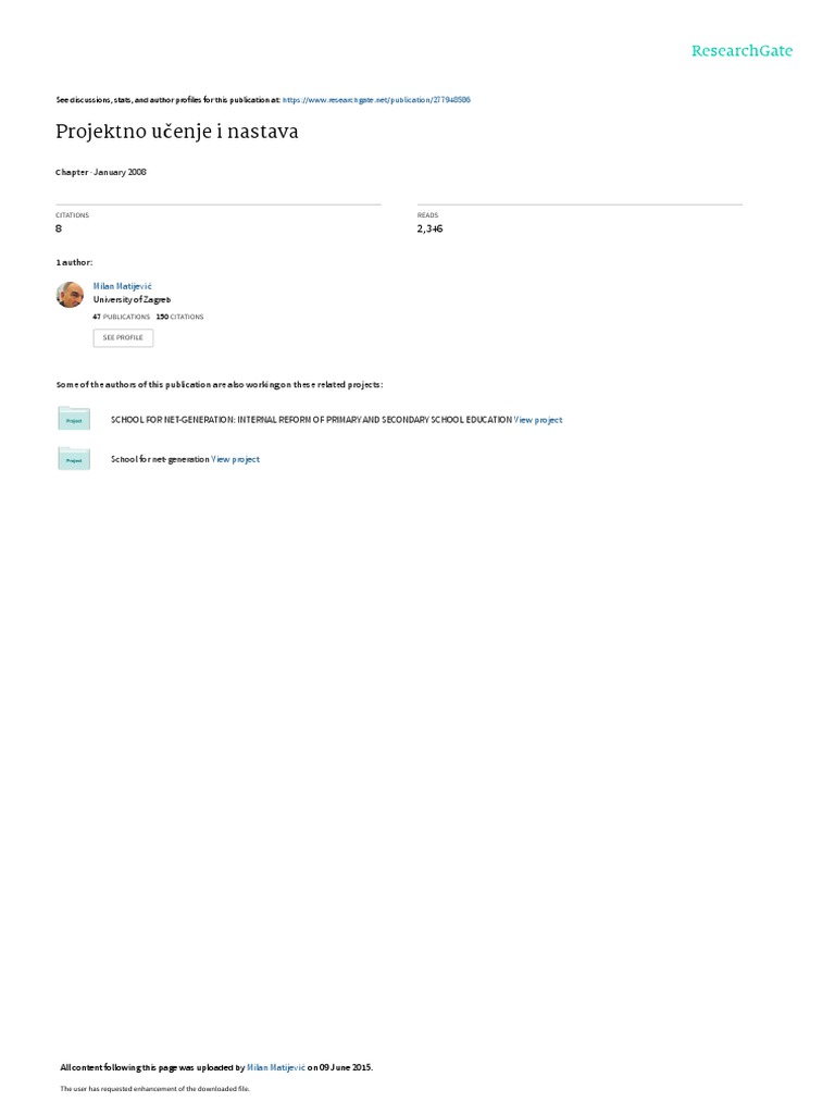Matijevic Projektno Ucenje Prirucnik | PDF