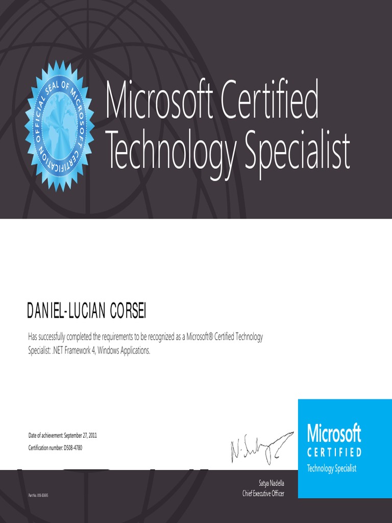 Microsoft Certified Professional Certificate 3 | PDF