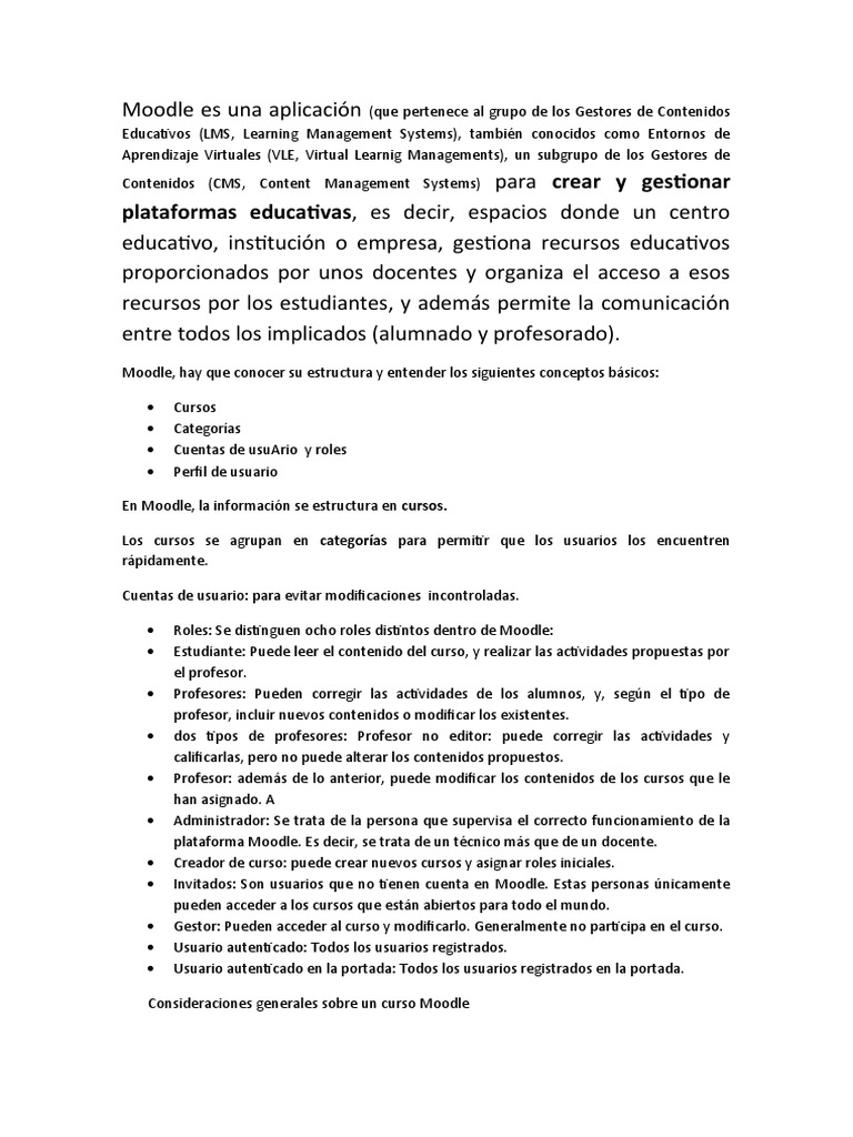 Introducción Moodle | PDF | Moodle | Desarrollo de software Introducción Moodle | PDF | Moodle | Desarrollo de software
