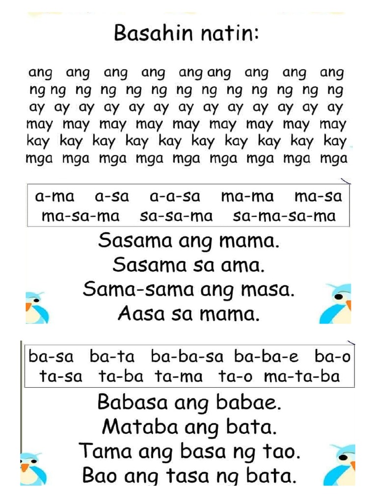 Reading Materials Tagalog | PDF