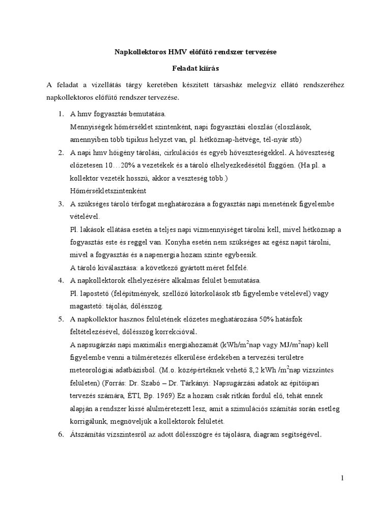 0feladat Kiiras Napkollektor-Hmv Másolata | PDF