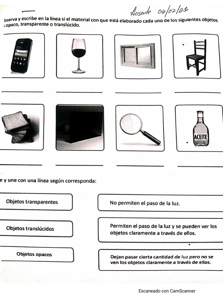 Objetos Opacos, Translucidos y Transparentes | PDF